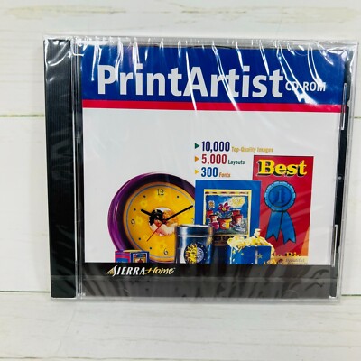 Print Artist Cd-rom 2000 Sierra Home New Sealed Vintage NOS *Free ...