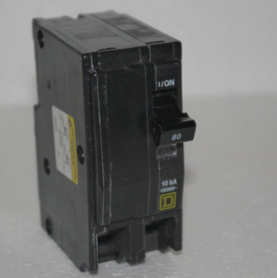 Square D QO280 Mini Plug-On Circuit Breaker 2 Pole 120/240VAC 80 Amp ...