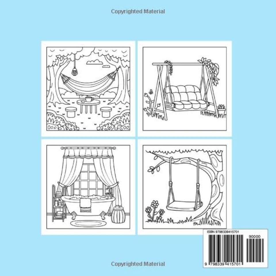 Hygge Place Coloring Book Bold and Easy: 50 Coloring Pages for Adults ...