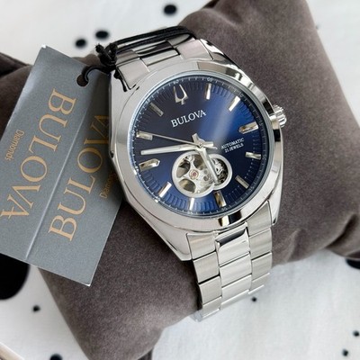 Bulova 96A275 Surveyor 42mm Blue Dial Stainless Steel Automatic Men's ...