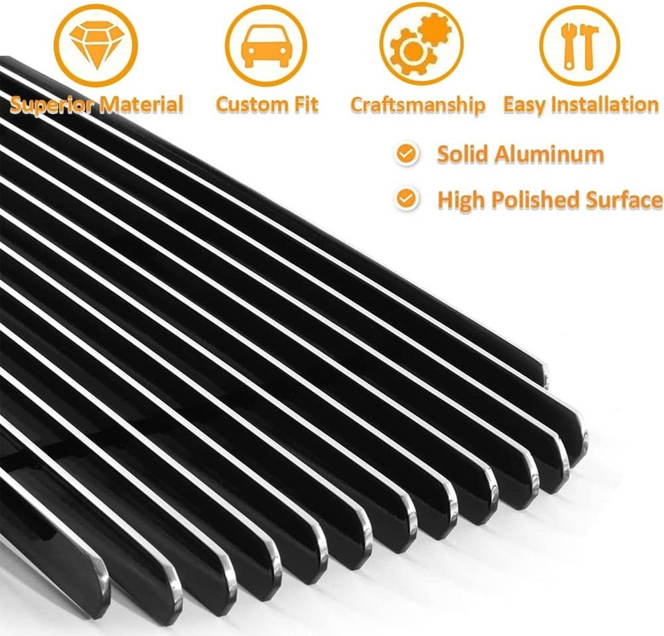 Aluminum Chrome Grille Insert Combo Fits 2009-2021 Nissan Frontier ...