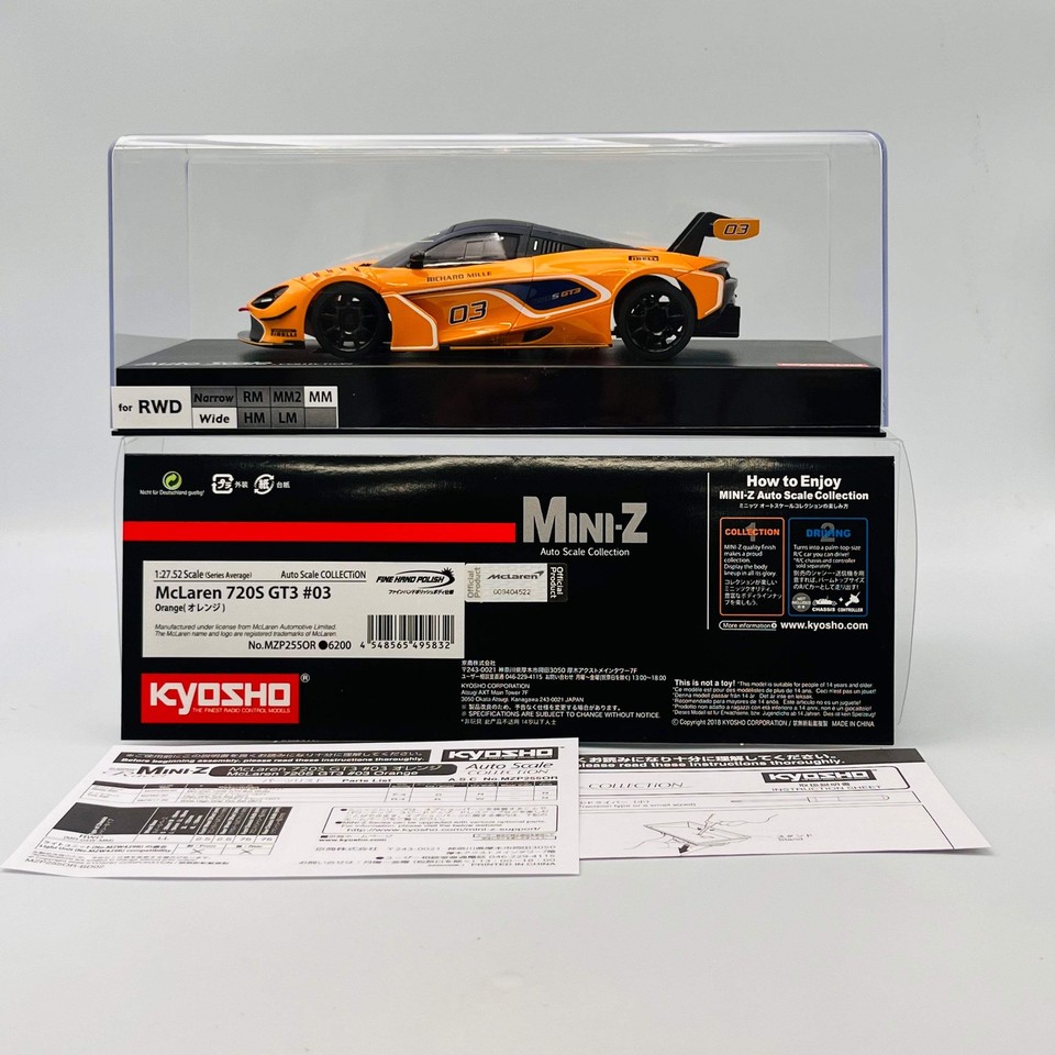 Kyosho Mini-z Body ASC MR04W-MM McLaren 720S GT3 #03 Orange MZP255OR | eBay
