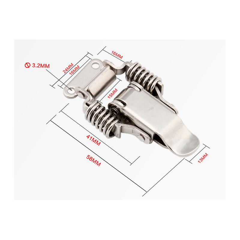 2PCS Stainless Steel Spring Loaded Draw Toggle Latch Catch Clamp Clip ...
