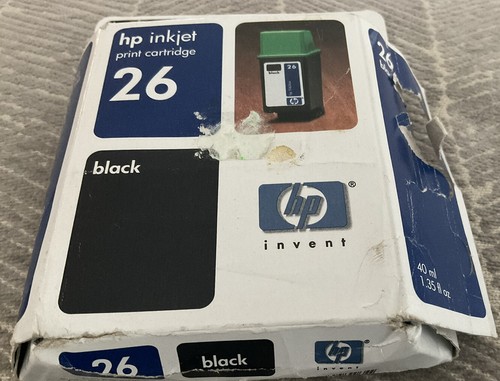 HP 26 51626A Genuine Black Ink Cartridge Sealed Retail Box Expired 03/ ...