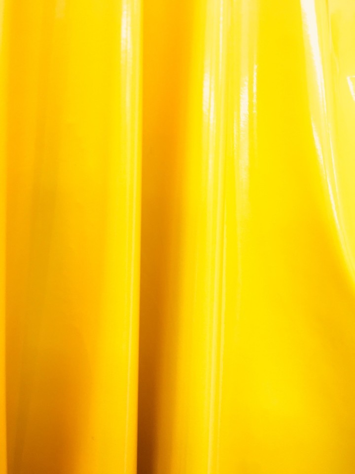 SUNFLOWER YELLOW SHINY GLOSSY PVC PLEATHER STRETCH FABRIC (58 in.) Sold ...