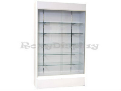 Wall White Display Show Case Retail Store Fixture with Lights Knocked ...