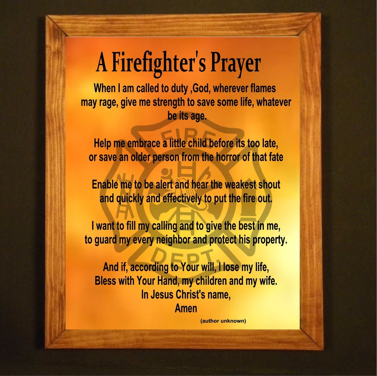 Firefighter Prayer