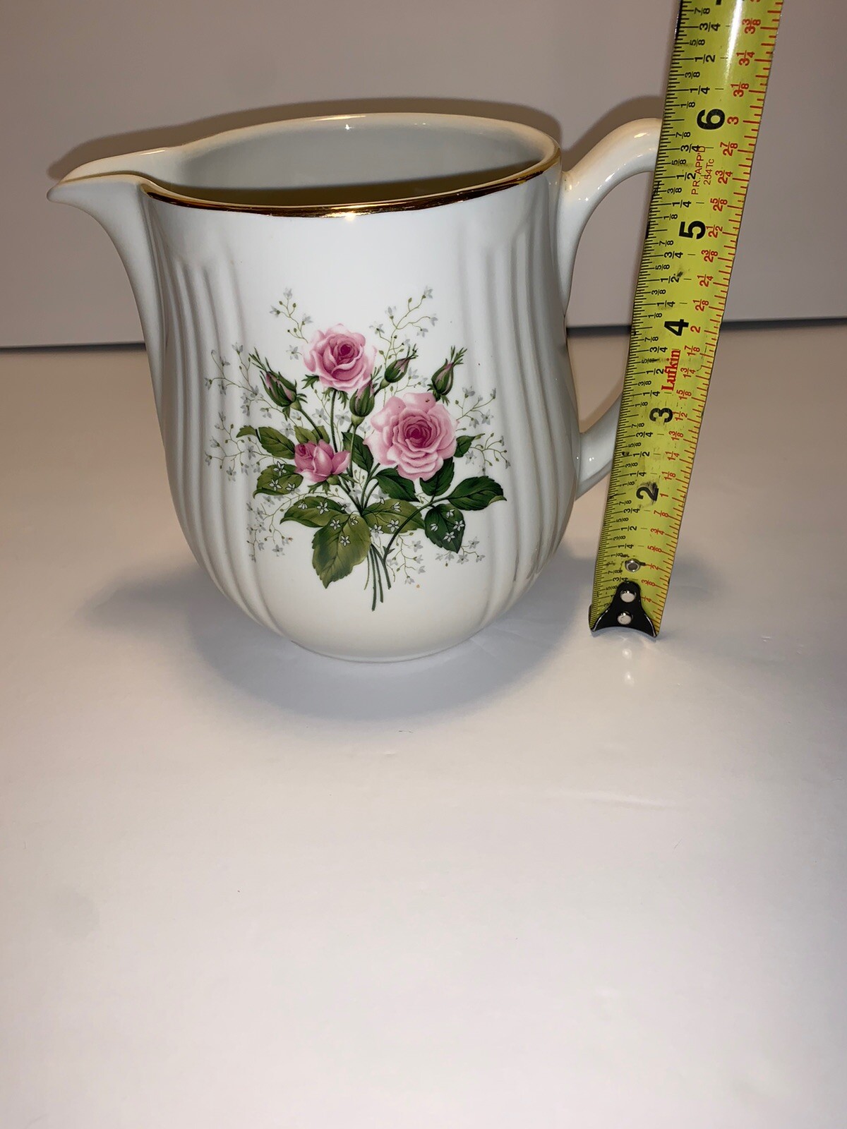 Vintage Halls Pitcher 1950s Roses Gold Trim | eBay