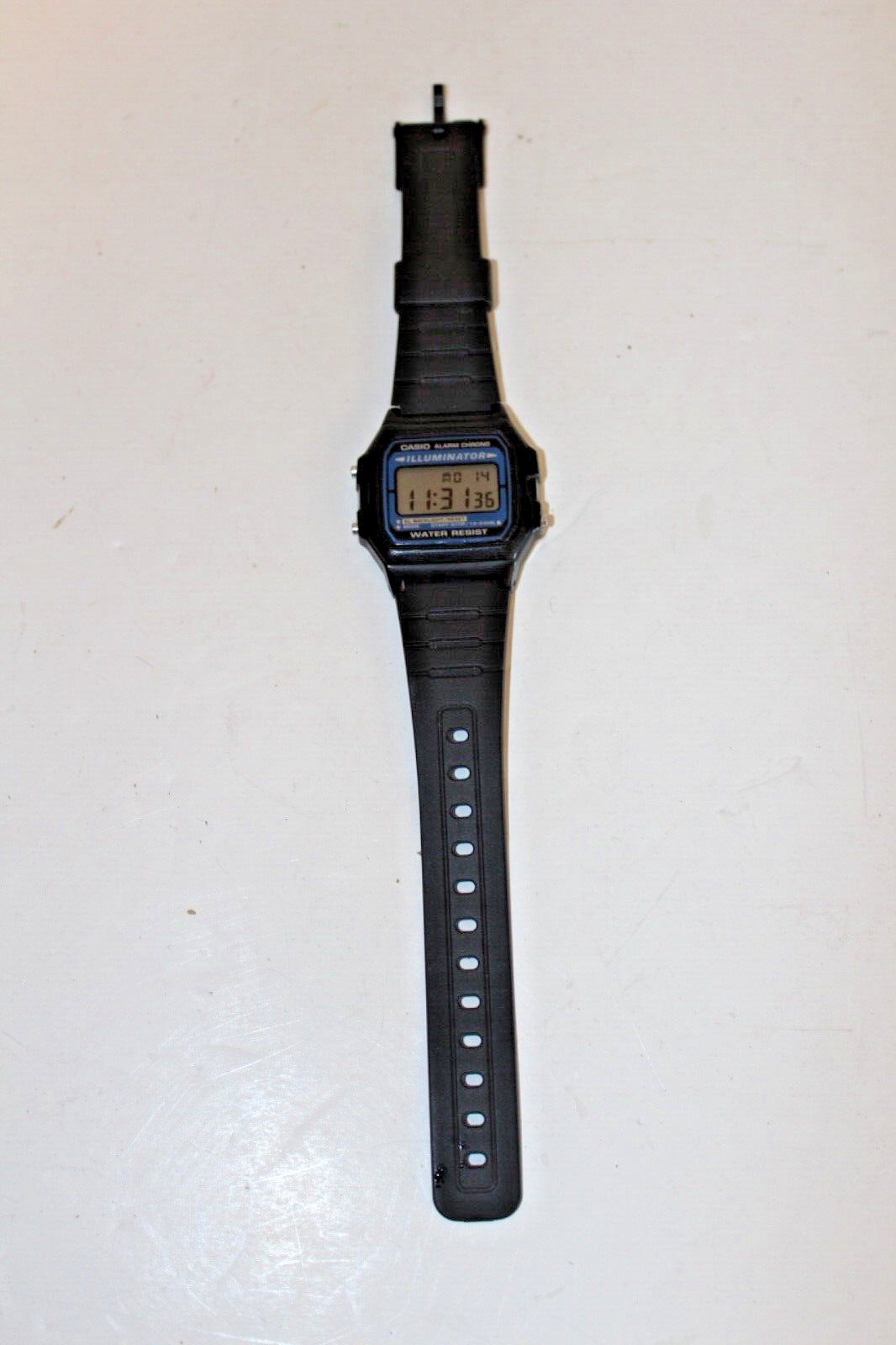 Casio Watch F-105 Quartz Men Black Blue Digital Quartz Alarm ...