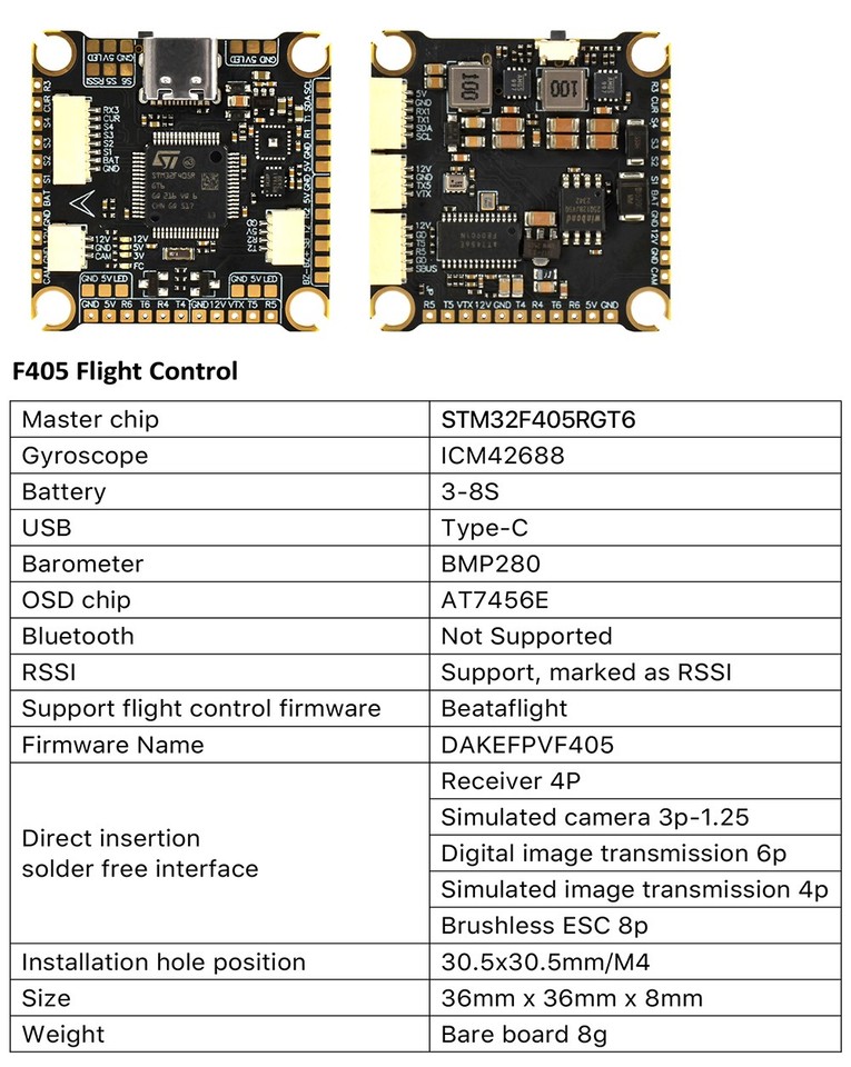 9IMOD F405 Flight Stack F405 Flight Control 55/60A ESC 30.5x30.5mm For ...