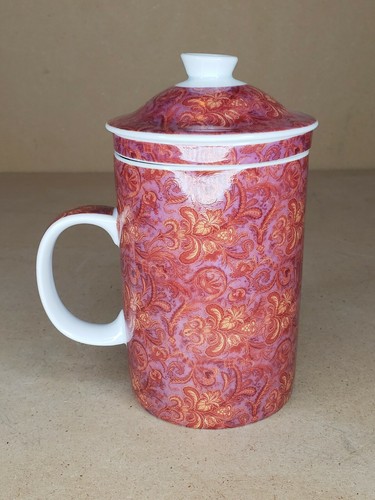 WORLD MARKET 3PC. TEA MUG WITH LOOSE TEA INFUSER STRAINER AND LID SET ...