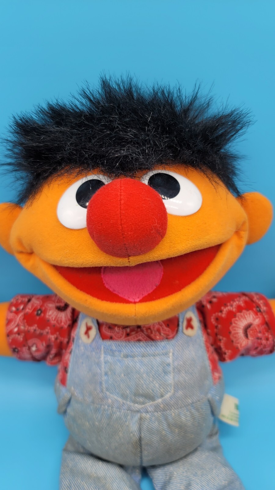 Vintage Tyco Sesame Street Singing Farmer Ernie Plush Doll Jim Henson ...