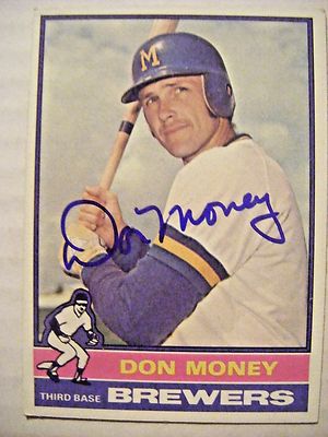 DON MONEY signed BREWERS 1976 Topps baseball card AUTO Autographed ...