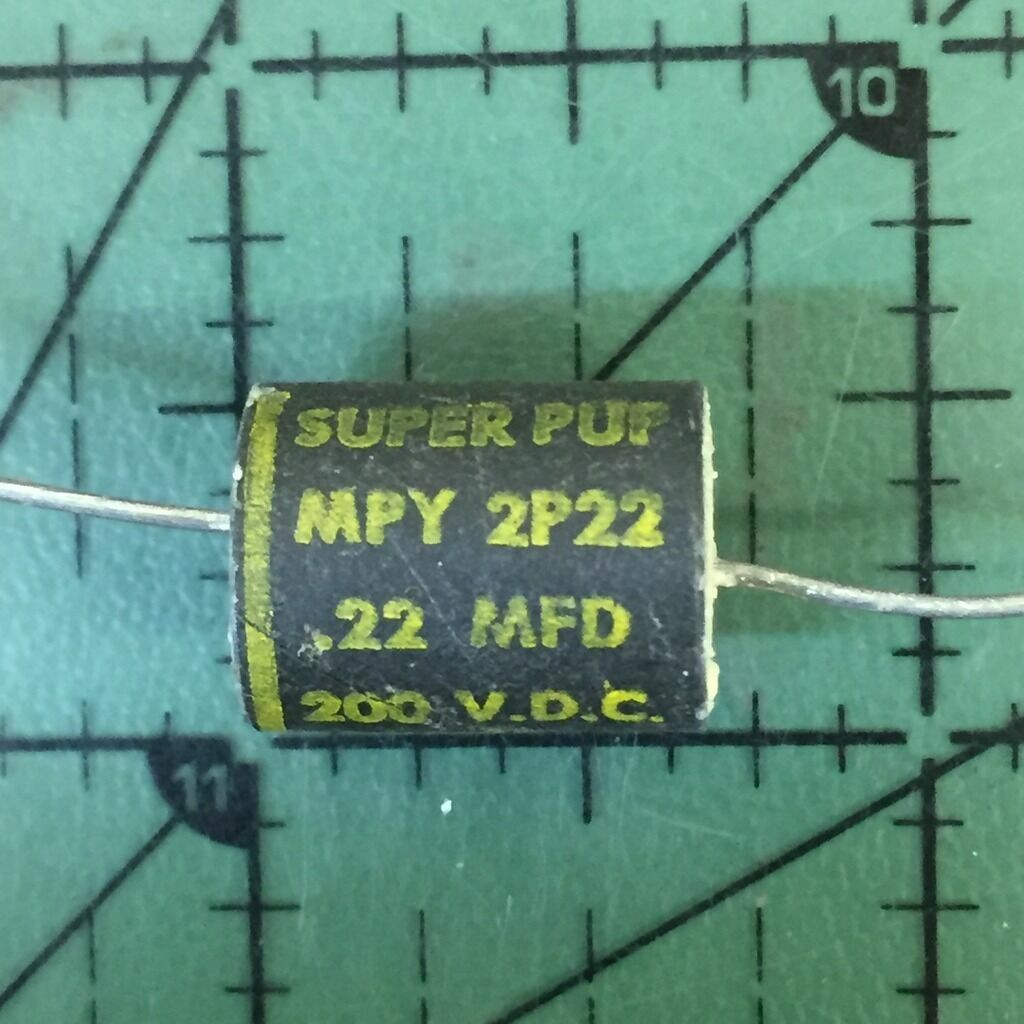 CORNELL DUBILIER AXIAL METAL PAPER CAPACITOR .22uF 200v MPY2P22 220nF ...
