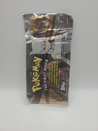 1999 Pokémon Topps The First Movie Factory Sealed 5 Card Booster Pack ...