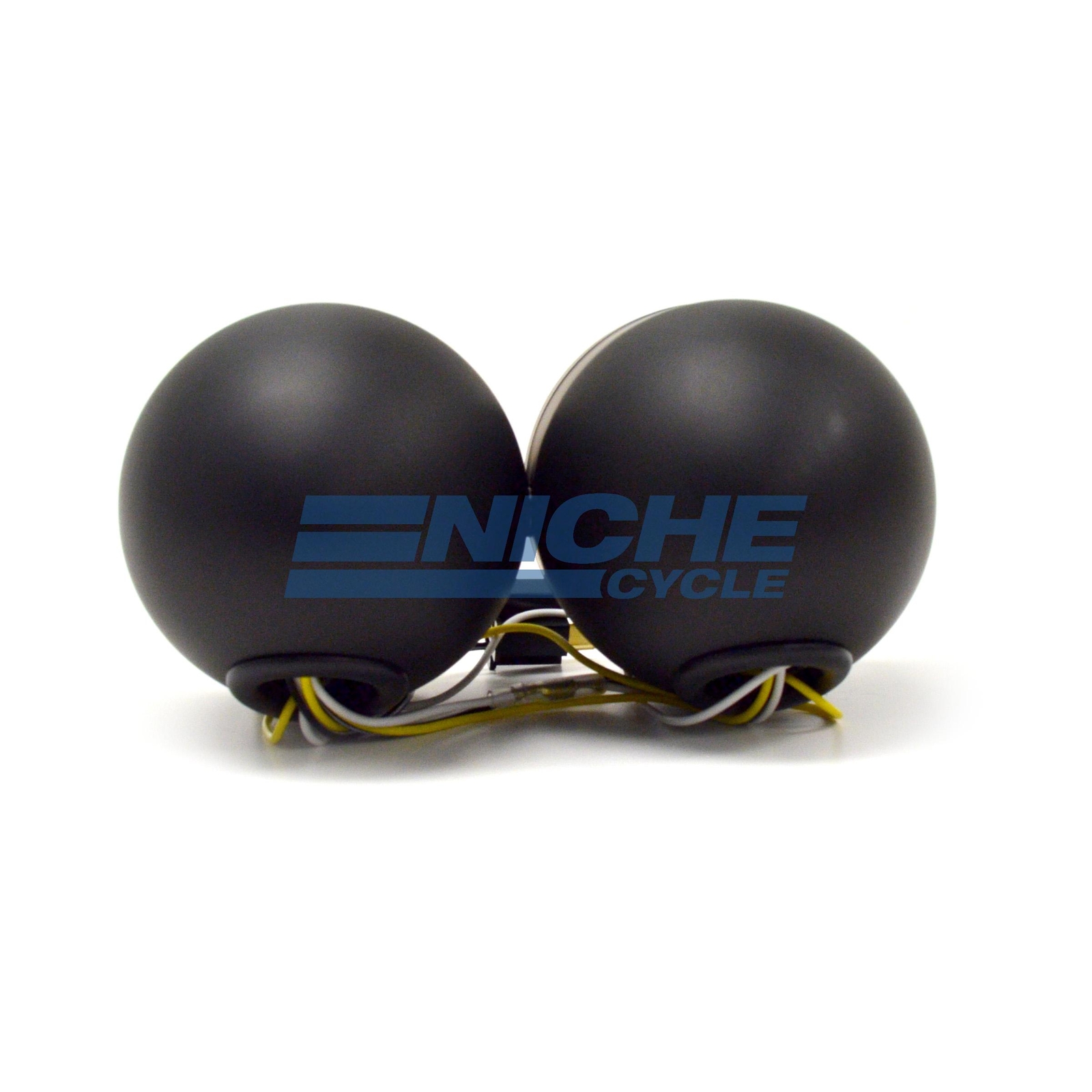 Dual Beam 3.5" Satin Black Side Mount Custom Motorcycle Bullet ...