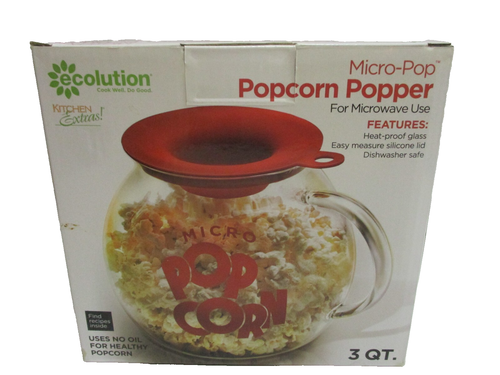Ecolution Micro Pop 3 Qt. Popcorn Microwave Popper Maker Glass | eBay