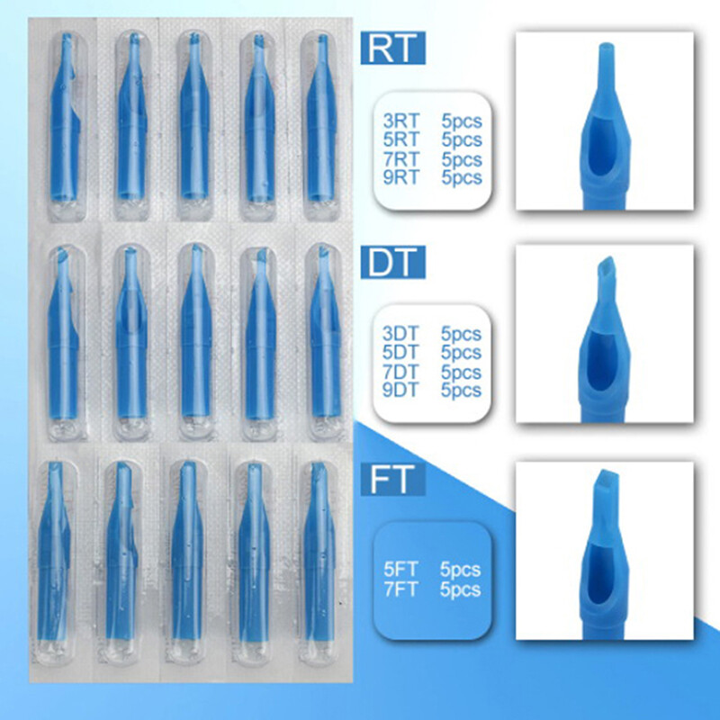 50Pcs Sterile Disposable Tattoo Nozzle Tips Needle Tube Mixed Sizes RT ...