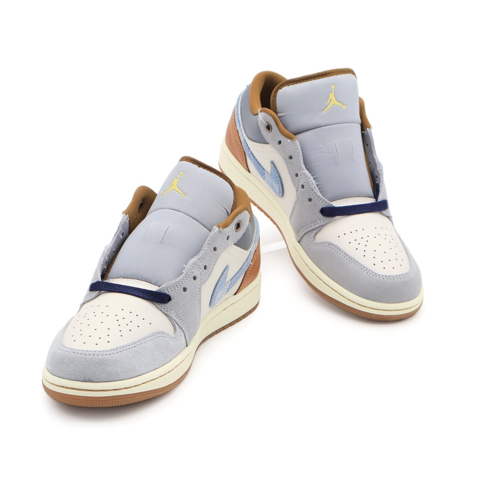 FZ5042-041 Nike Air Jordan 1 Low SE Phantom Amber Brown Star Blue Denim ...