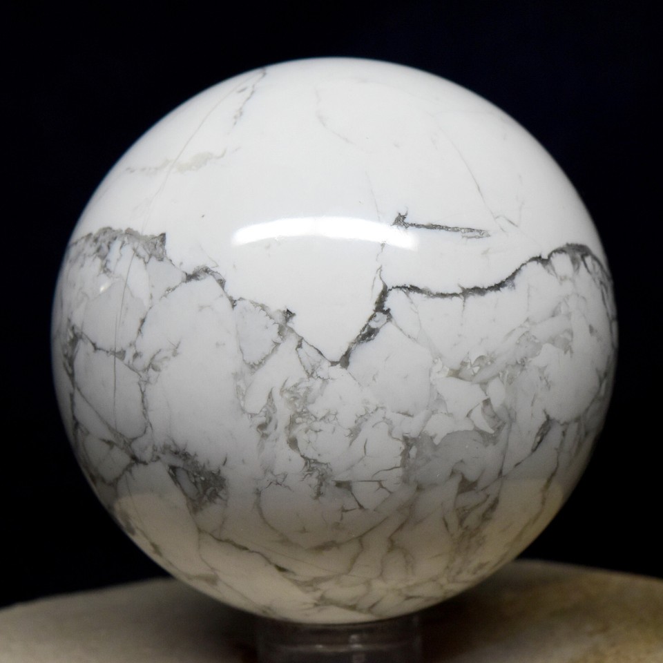 2.1" White Howlite Sphere Natural Mineral Ball Polished Crystal Stone ...