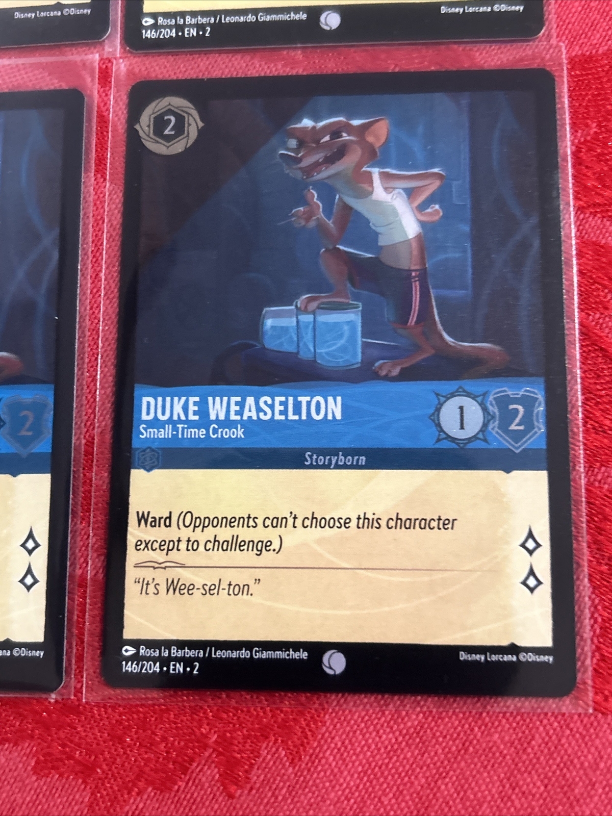 (4x) FOIL Disney Lorcana: Floodborn - Duke Weaselton - Small-Time crook ...