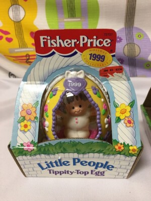 Little People Tippity Top Egg 1999 Easter Fisher Price White Bunny | eBay