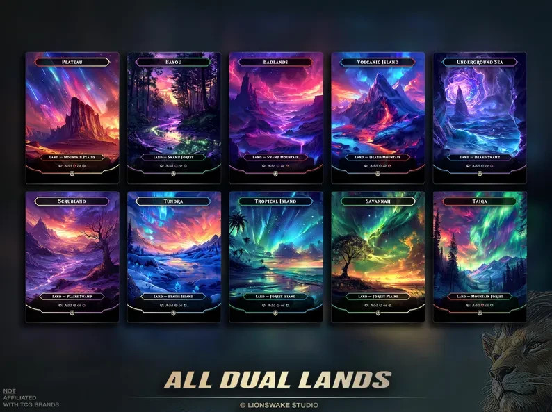 EDH Land Pack – Dual Fetch Shock Lands – Custom Proxy Cards | eBay