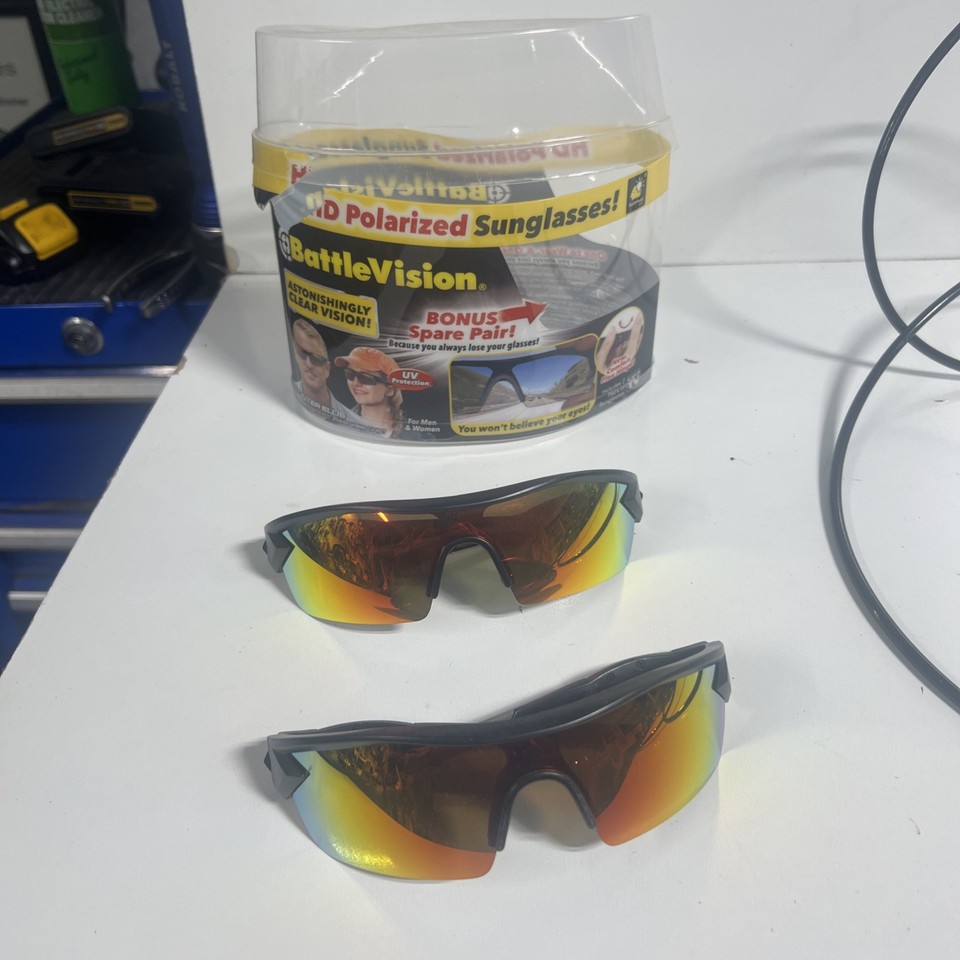 As Seen On TV BattleVision HD Polarized Sunglasses 2 Pairs, Eliminate ...