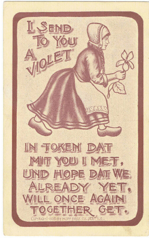 1911#Postcard Sending Violets In Hopes To Meet Again One Cent Ben ...