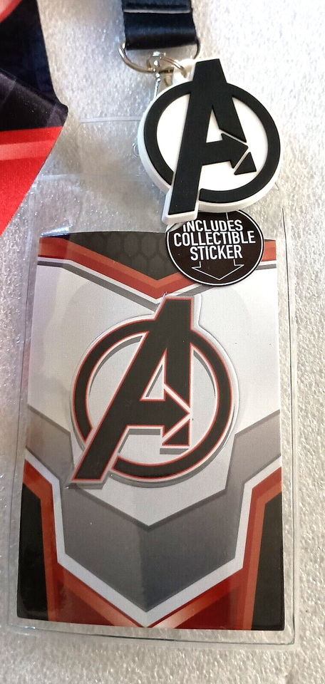 Marvel Avengers Pendant & ID Holder + Sticker Lanyard by Bioworld New ...