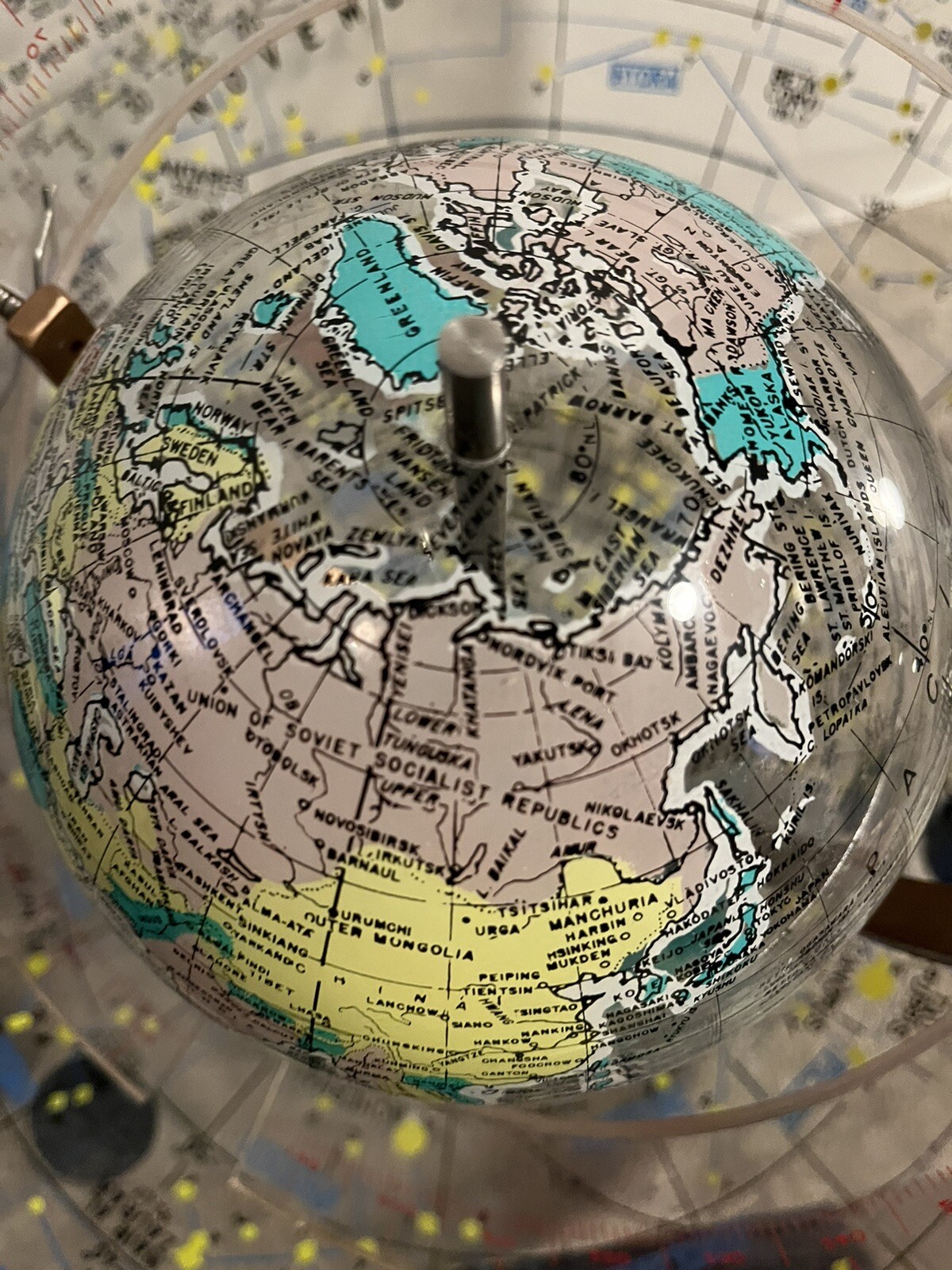 Vtg 1963 Robert Farquhar Transparent 20" Celestial Globe & Stand ...