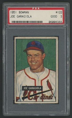 1951 Bowman #122 Joe Garagiola St Louis Cardinals RC Rookie Baseball ...