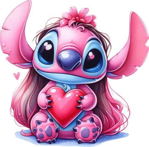 Colour Pink Stitch Angel Girl Heart Wall Art Bedroom Nursery Vinyl ...