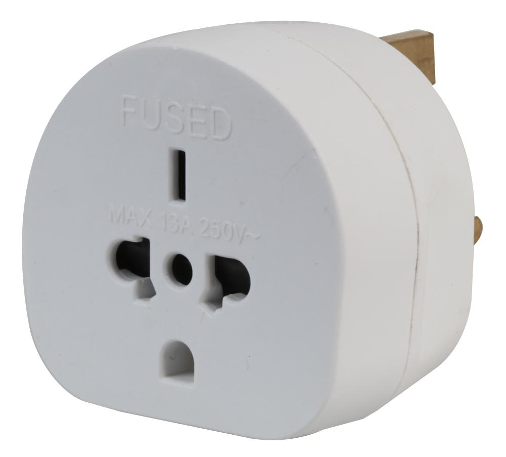 European USA / AUS 2 Pin to UK 3 Pin Plug Adaptor Euro EU Schuko ...
