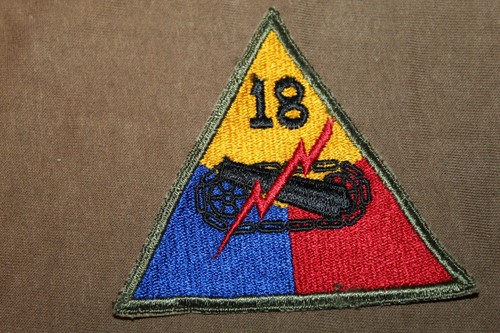 Original WW2 U.S. Army 18th Armored (Tankers) Division Triangle Uniform ...