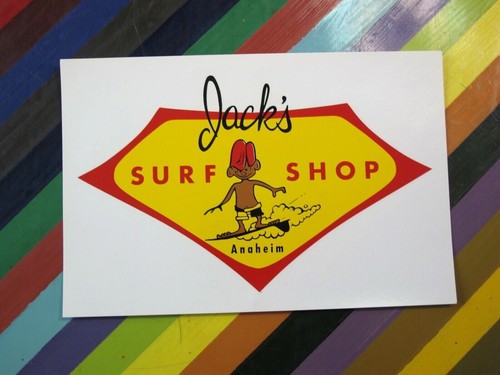 vtg Surfing decal Jack's Surf Shop Anaheim | eBay