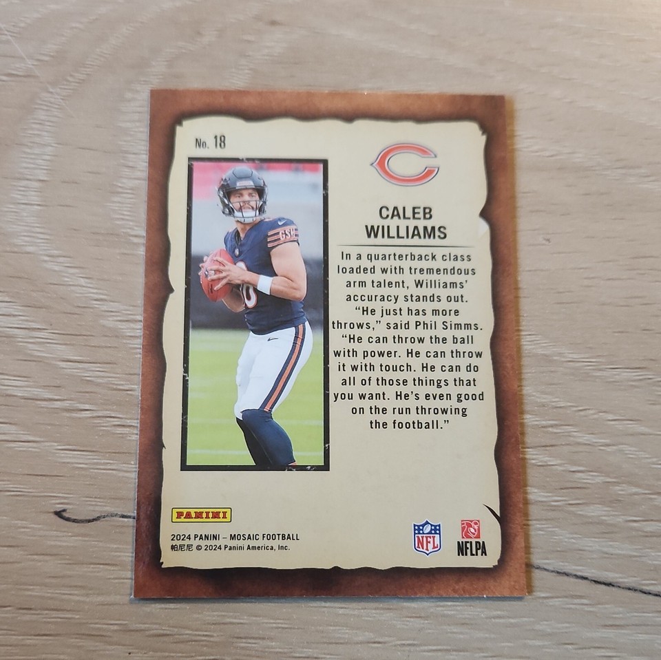 CALEB WILLIAMS RC - 2024 Mosaic Football NOTORIETY Rookie Card Bears | eBay