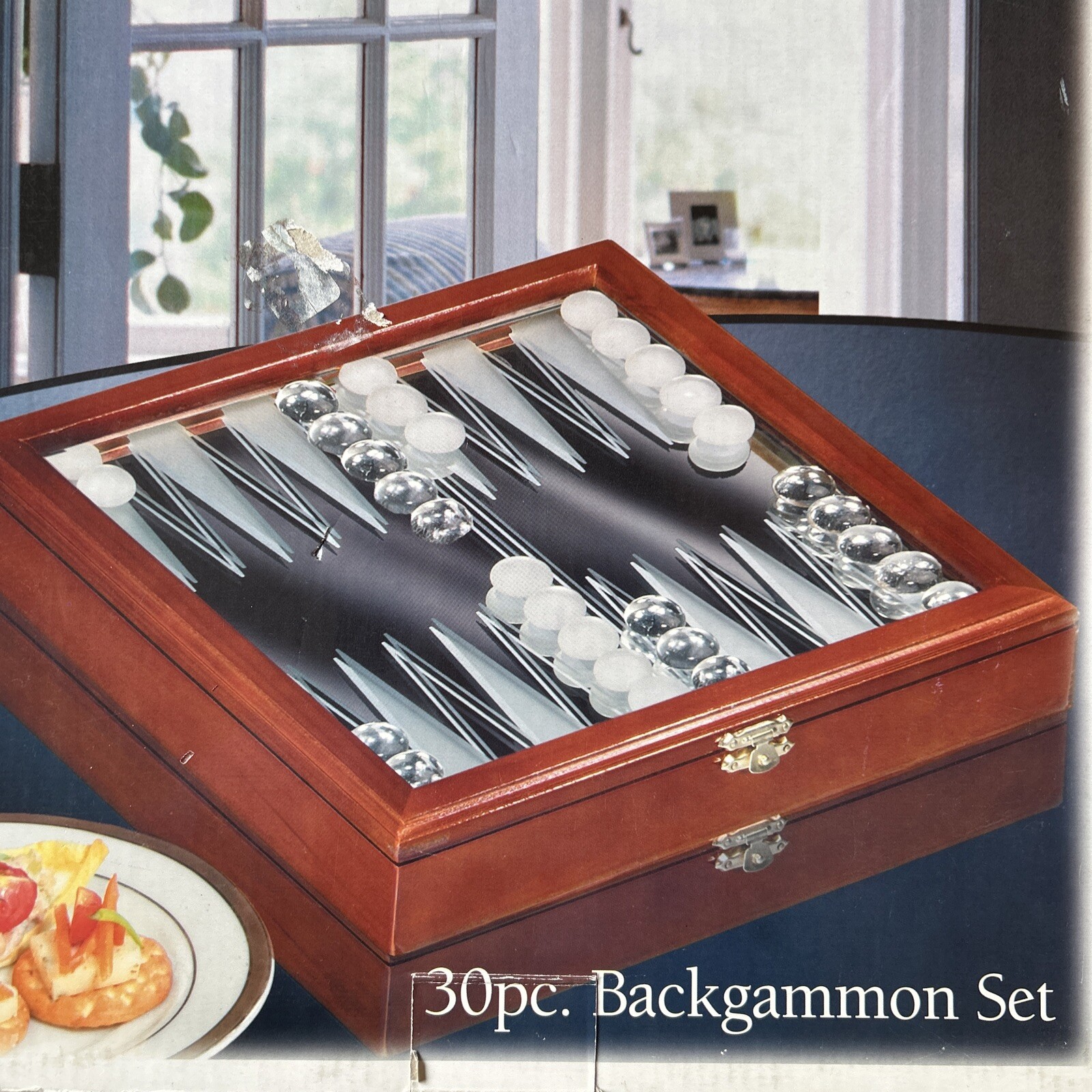 Backgammon Set From Target Corp. Mahogany Case Glass Marbles Mirrored ...