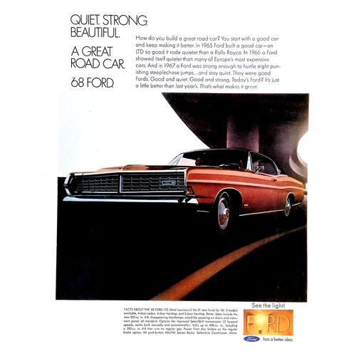 1968 Ford LTD 2-Door Sedan Authentic Print Ad Car 11”x14” | eBay