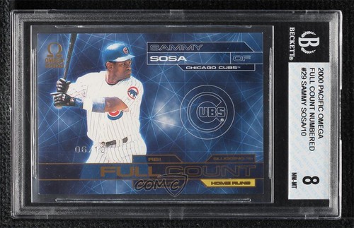 2000 Pacific Omega Full Count Serial Numbered /10 Sammy Sosa #29 BGS 8 ...