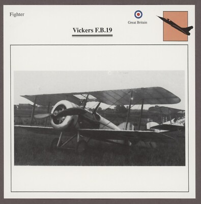 Vickers F.B.19 Edito Service Warplane Aircraft Military Card World War ...