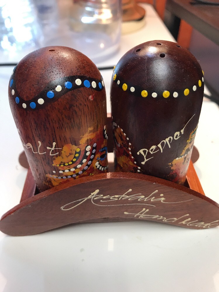 VTG Australia Aboriginal Art Handmade Painted Wooden Salt Pepper ...