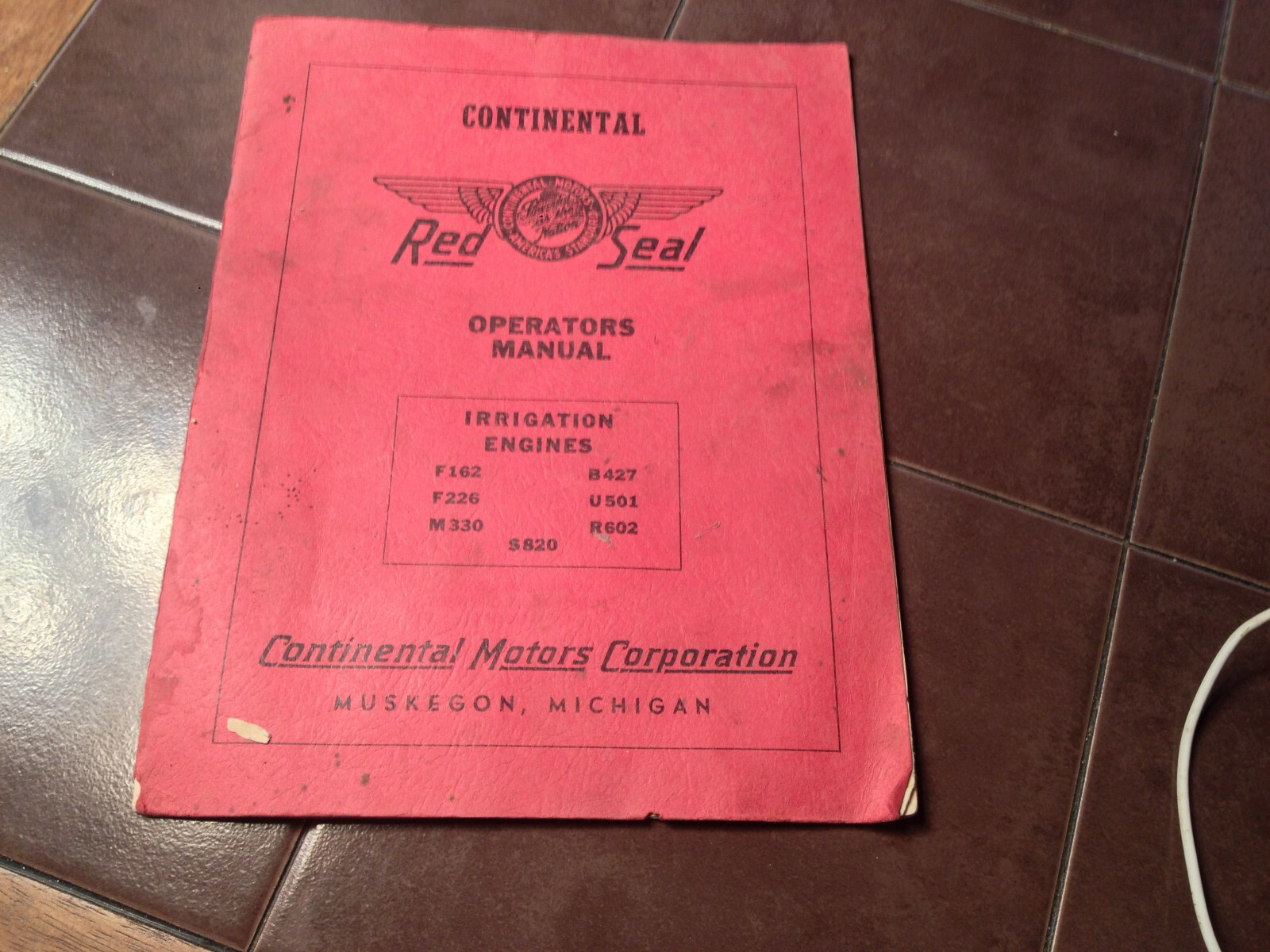 Continental F162 F226 M330 B427 U501 & R602 Irrigation Engine Ops ...