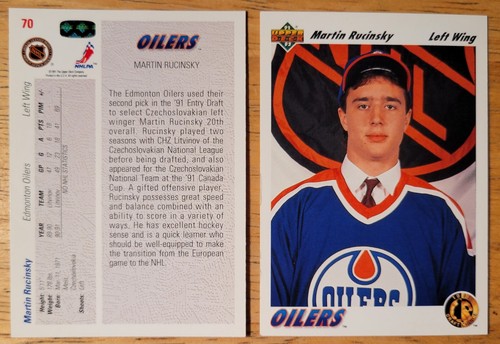 TWO 1991-92 Upper Deck Hockey Martin Rucinsky Draft Choice (Edmonton ...