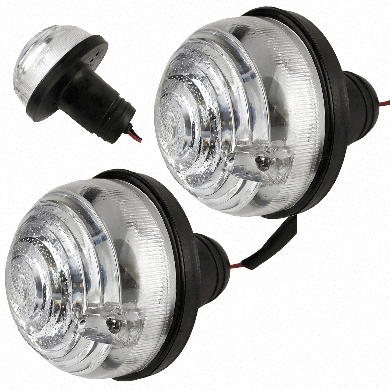 2 x Wipac 73mm Clear Reverse Lamps Lights + Wiring to fit Landrover ...
