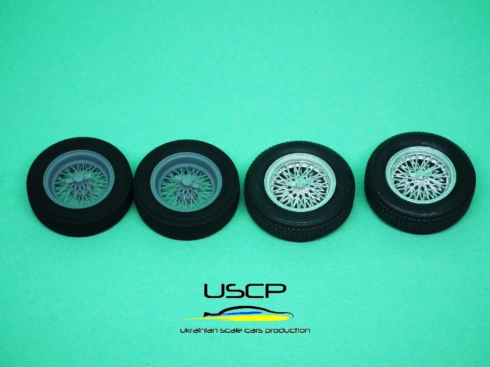 USCP 24P175 1/24 16 inch Italian Wire wheels+tires for 250 Testa Rossa ...