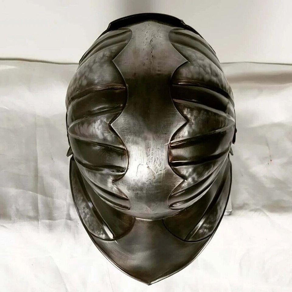 Blackened 18 Gauge Steel Medieval Demonic Face Vader Sallet Helmet ...