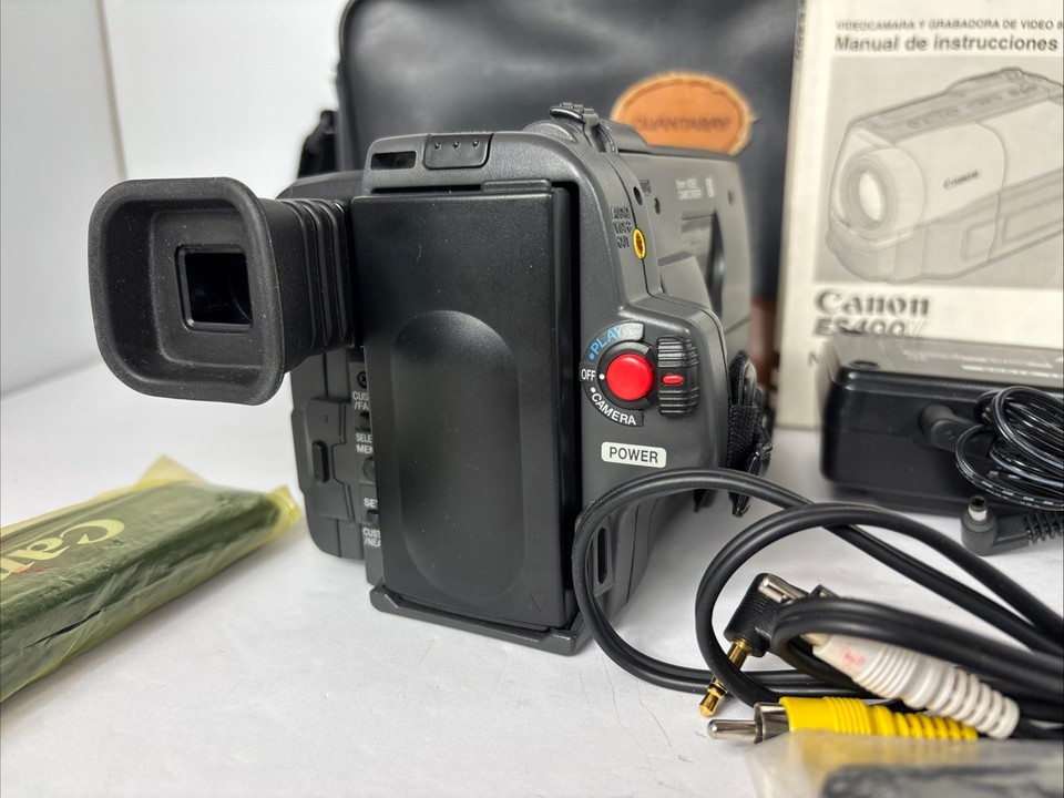 Canon ES400VA Hi8 Video8 8mm Tape Video Camcorder With Accessories ...