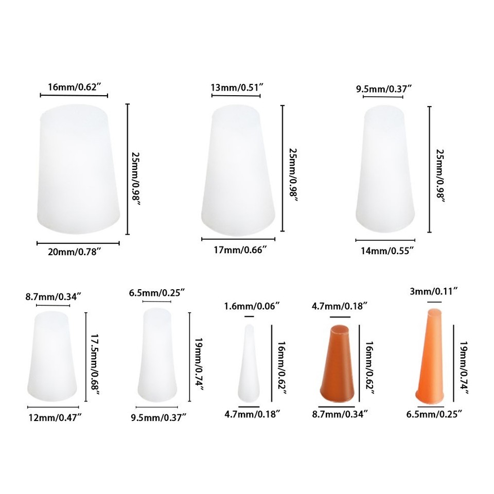 Synthetic Rubber Cone Collection 100 Pieces Tailored For Professional ...