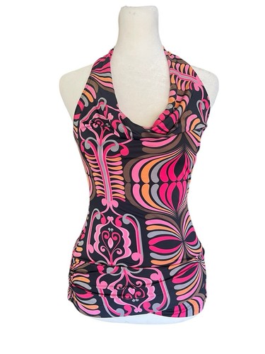 VTG WET SEAL Y2K Halter Top XS Stretchy Groovy Draped Ruched Made in ...